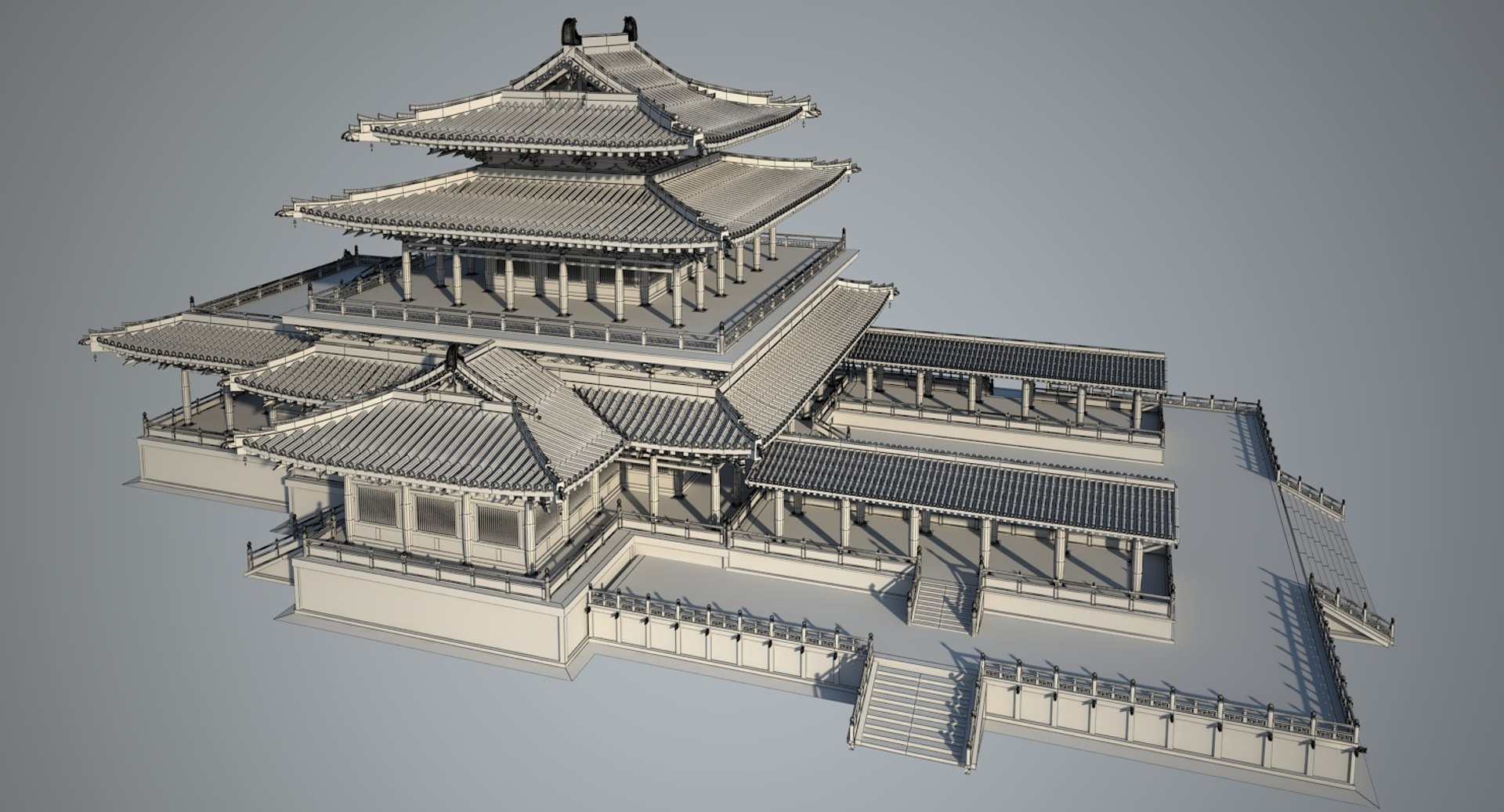 Chinese Architectural Palace 3d Model