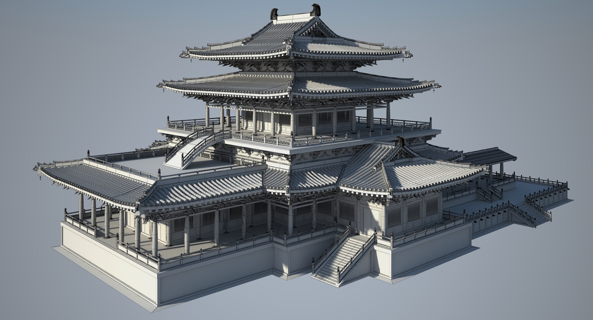 Chinese Architectural Palace 3d Model