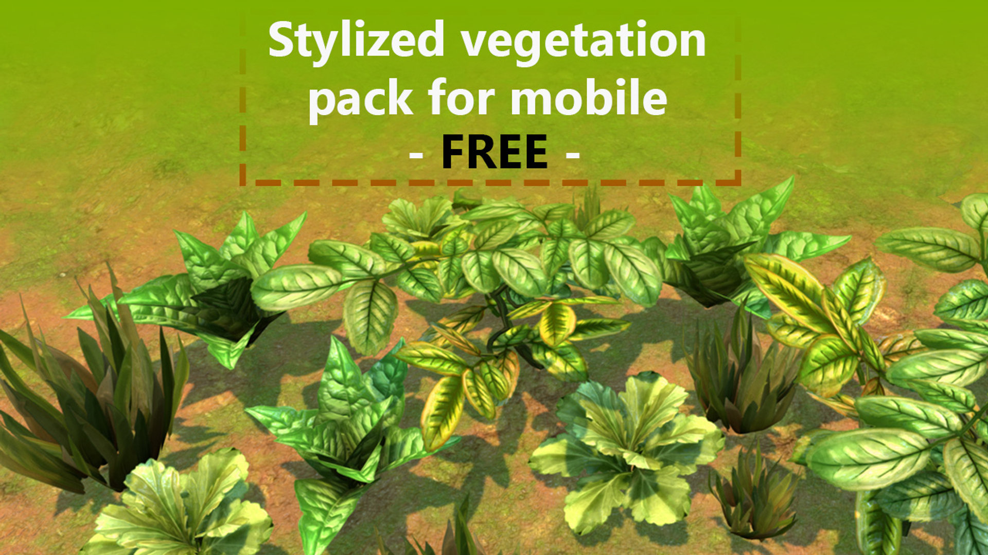 free pack stylized vegetation mobile 3d model