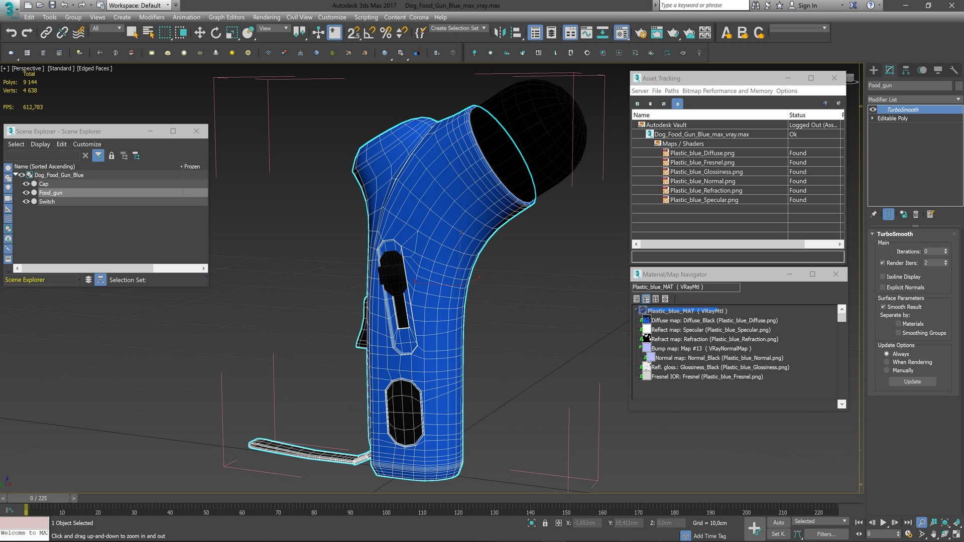 3D Dog Food Gun Blue - TurboSquid 2197334