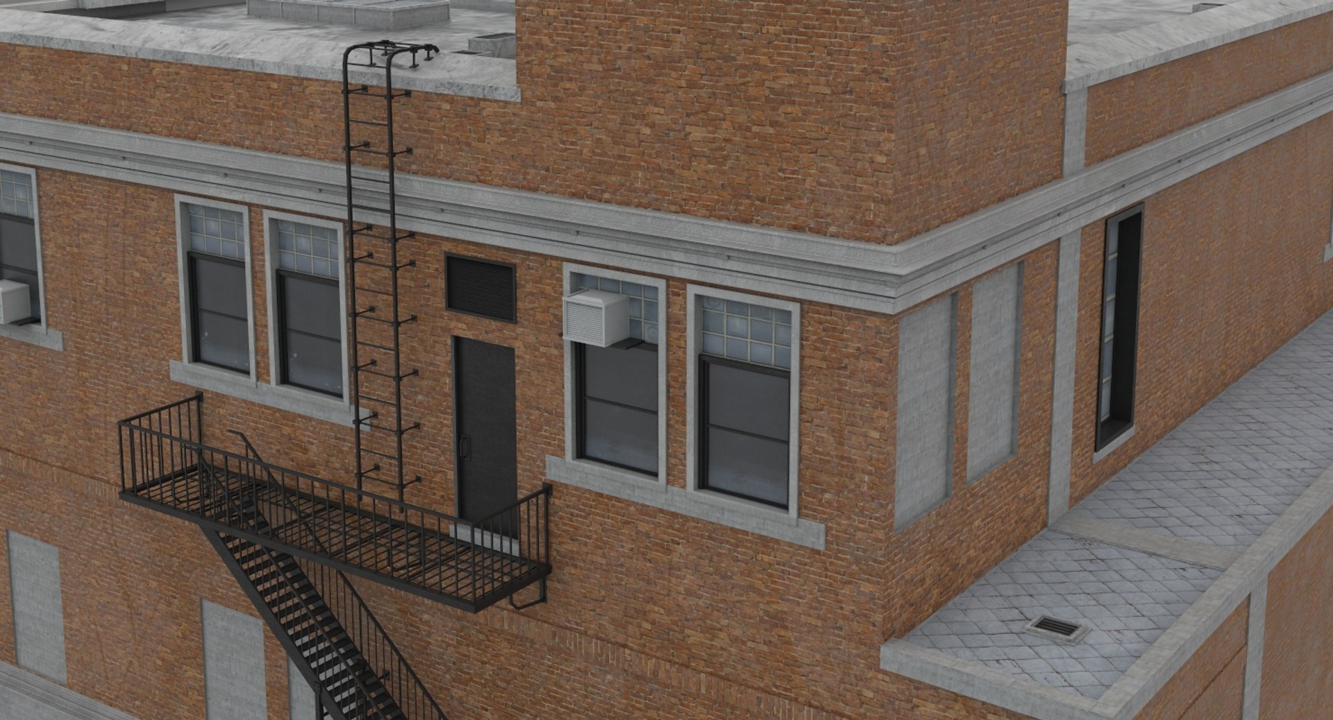 Firehouse structure architecture 3D model - TurboSquid 1278866