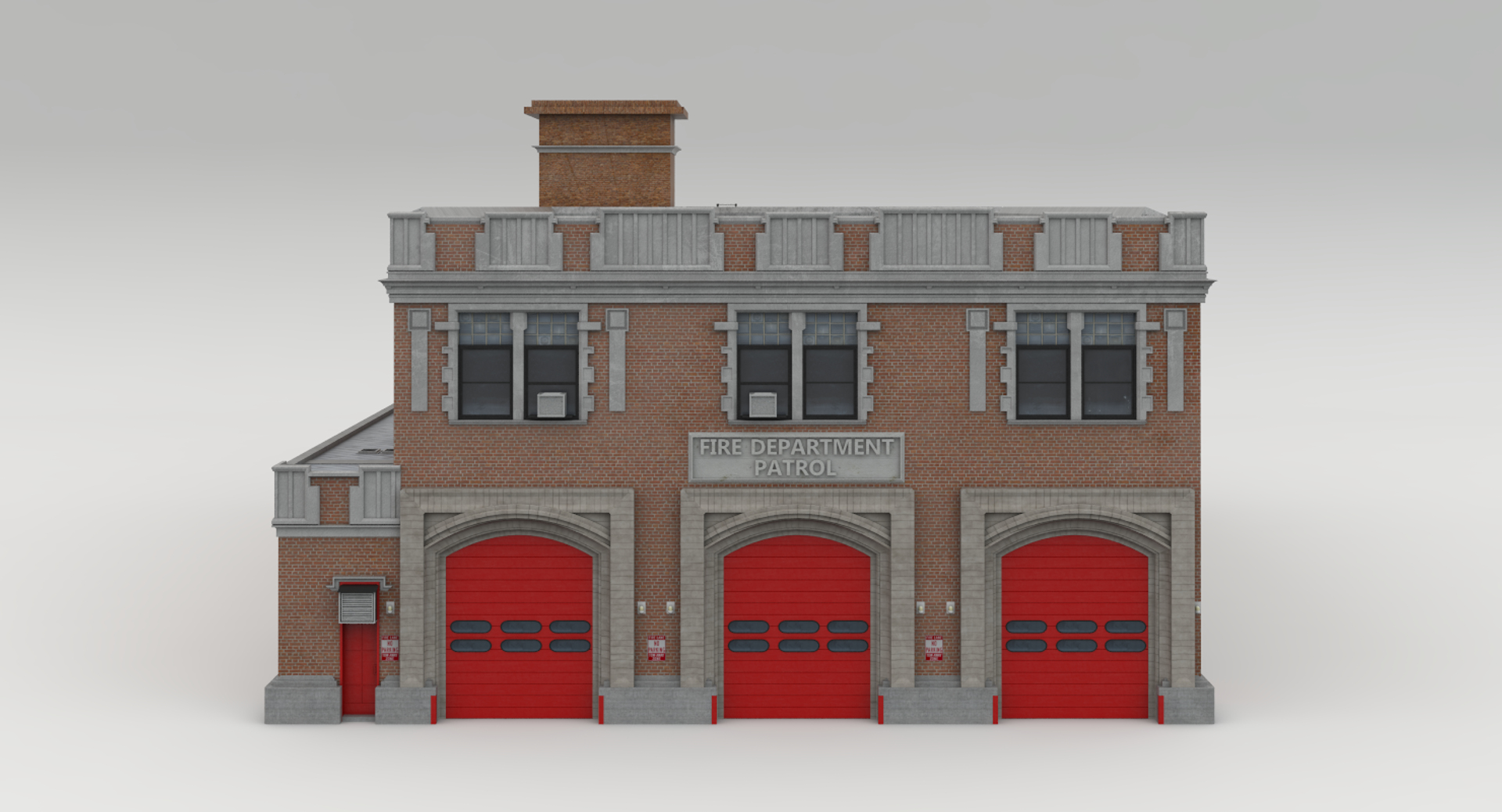Firehouse structure architecture 3D model - TurboSquid 1278866
