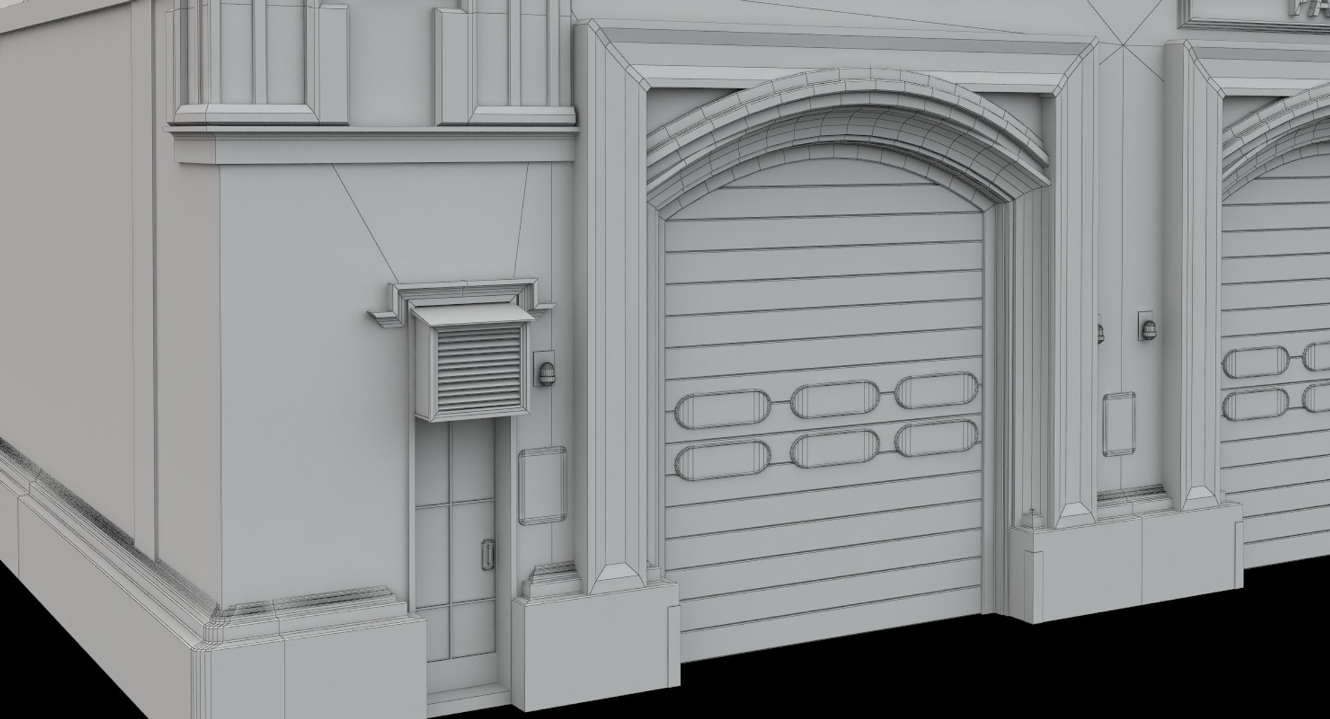 Firehouse structure architecture 3D model - TurboSquid 1278866