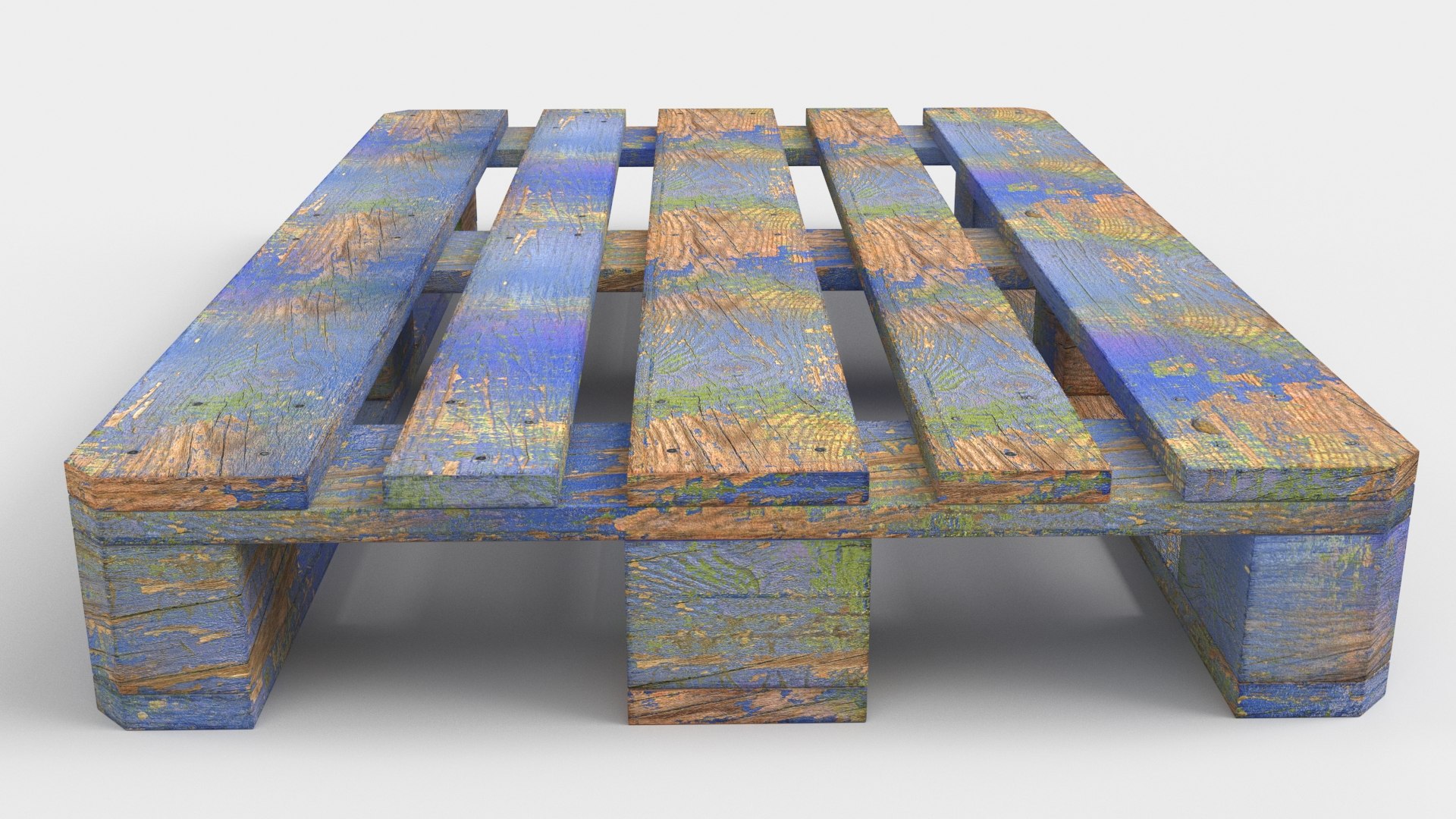 Wood Pallet Blue Painted - PBR 2 3D model - TurboSquid 2126782