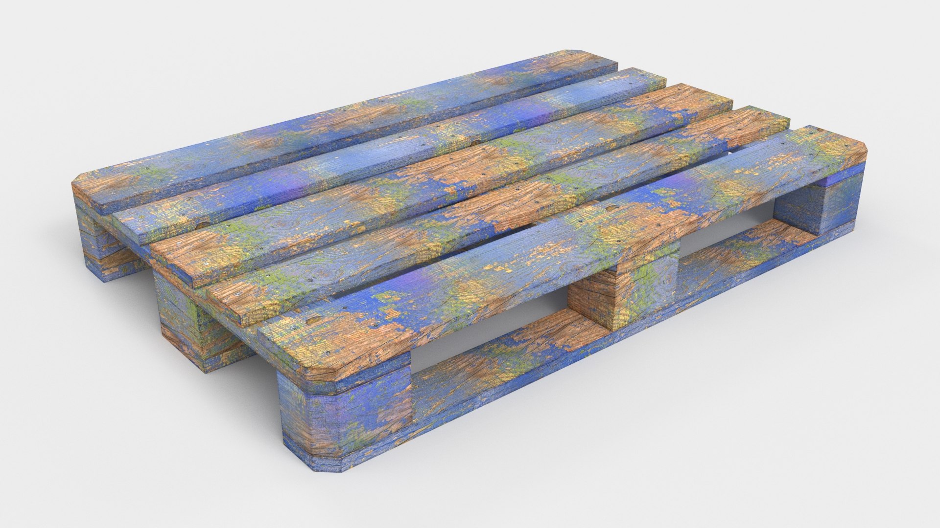 Wood Pallet Blue Painted - PBR 2 3D model - TurboSquid 2126782