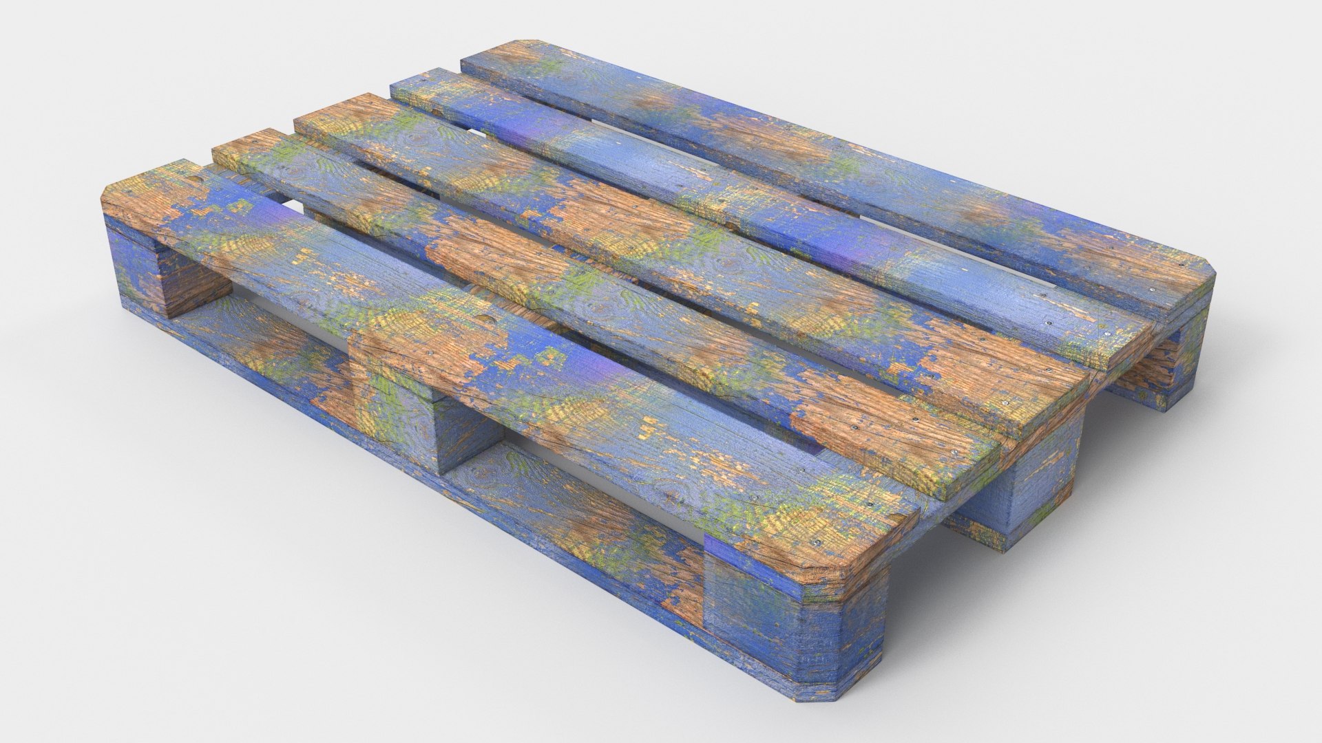 Wood Pallet Blue Painted - PBR 2 3D model - TurboSquid 2126782