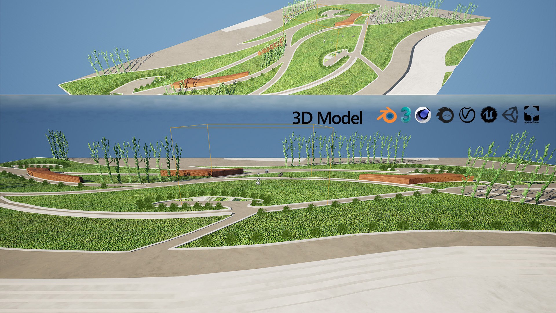 3D Outdoor 3D Environment Garden Scene Pack - TurboSquid 2264935