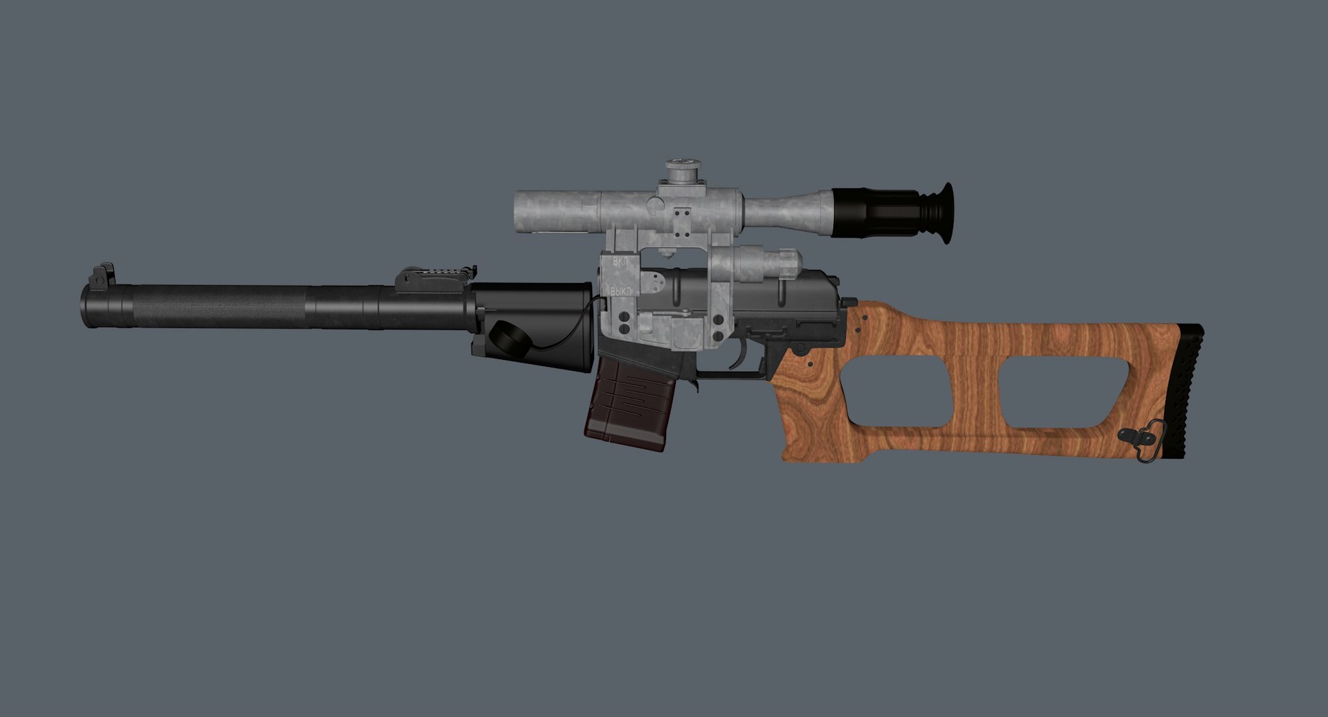 3d model vss sniper rifle vintorez