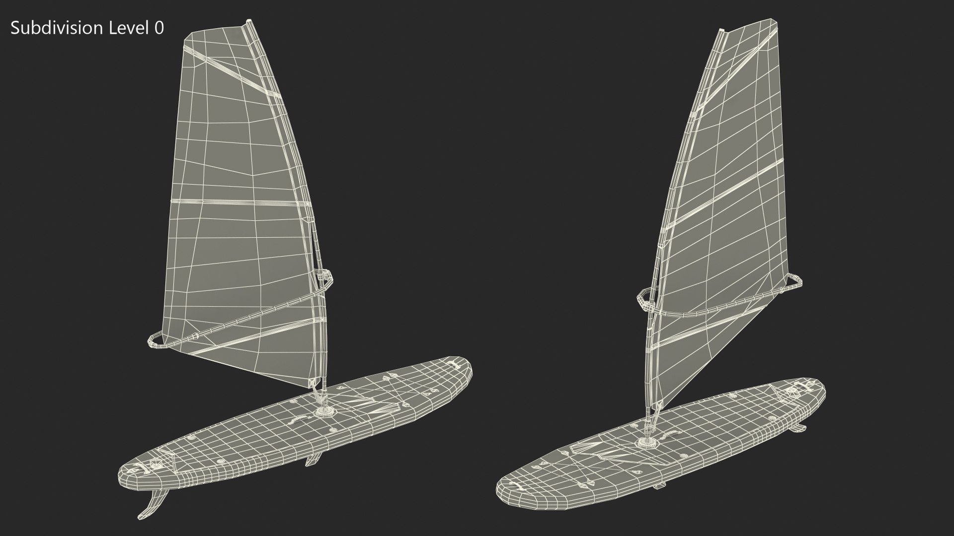 3D Model Stand Up Paddleboard With Sail Red - TurboSquid 2062660