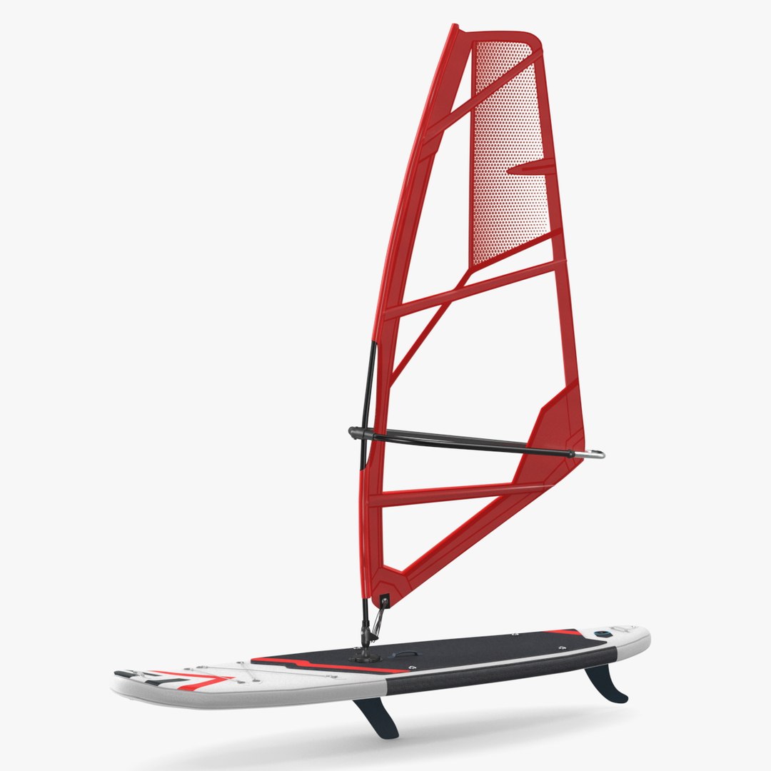 3D model Stand Up Paddleboard with Sail Red - TurboSquid 2062660