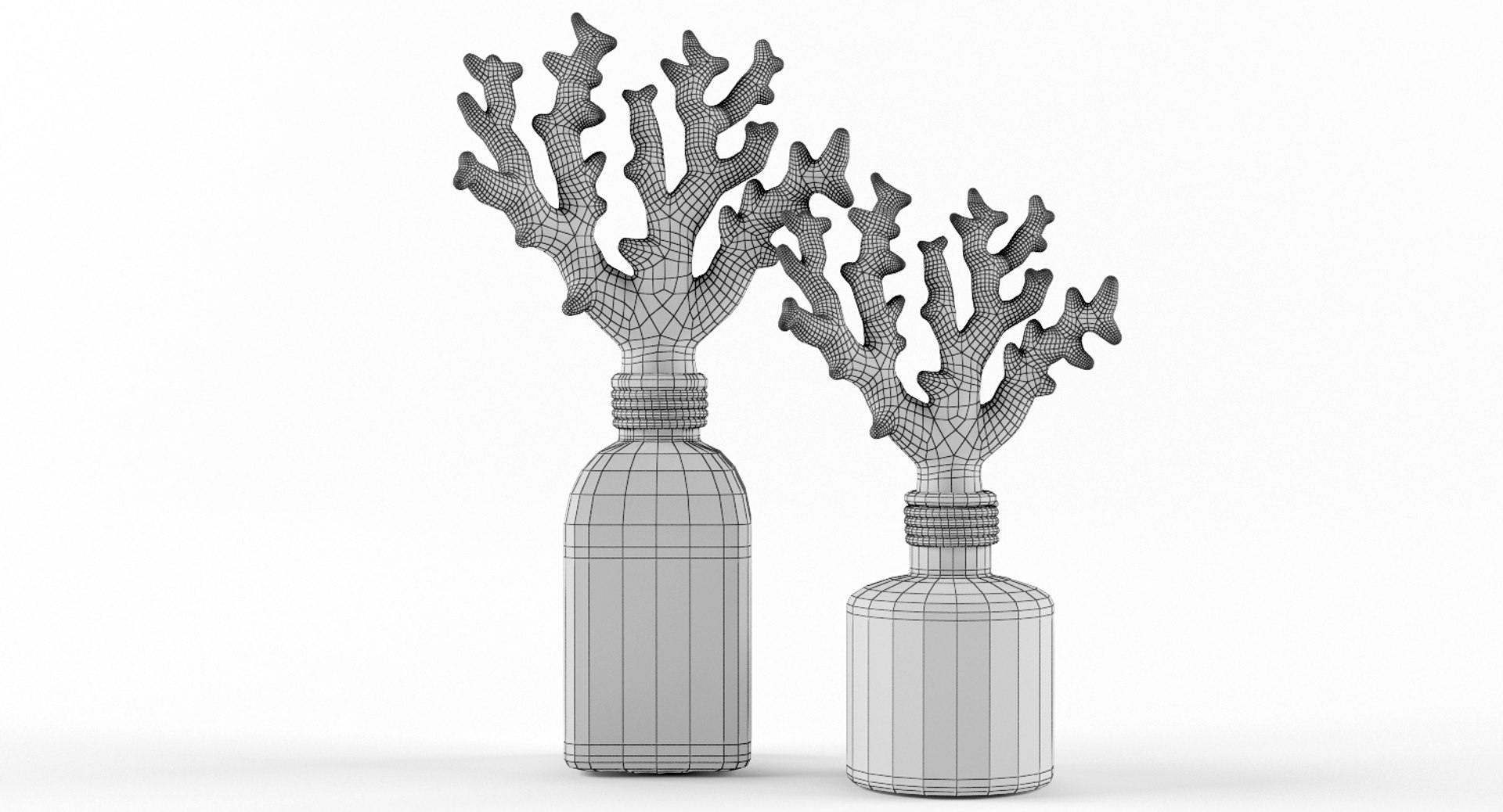 Set Decorative Glass Jar 3d Model