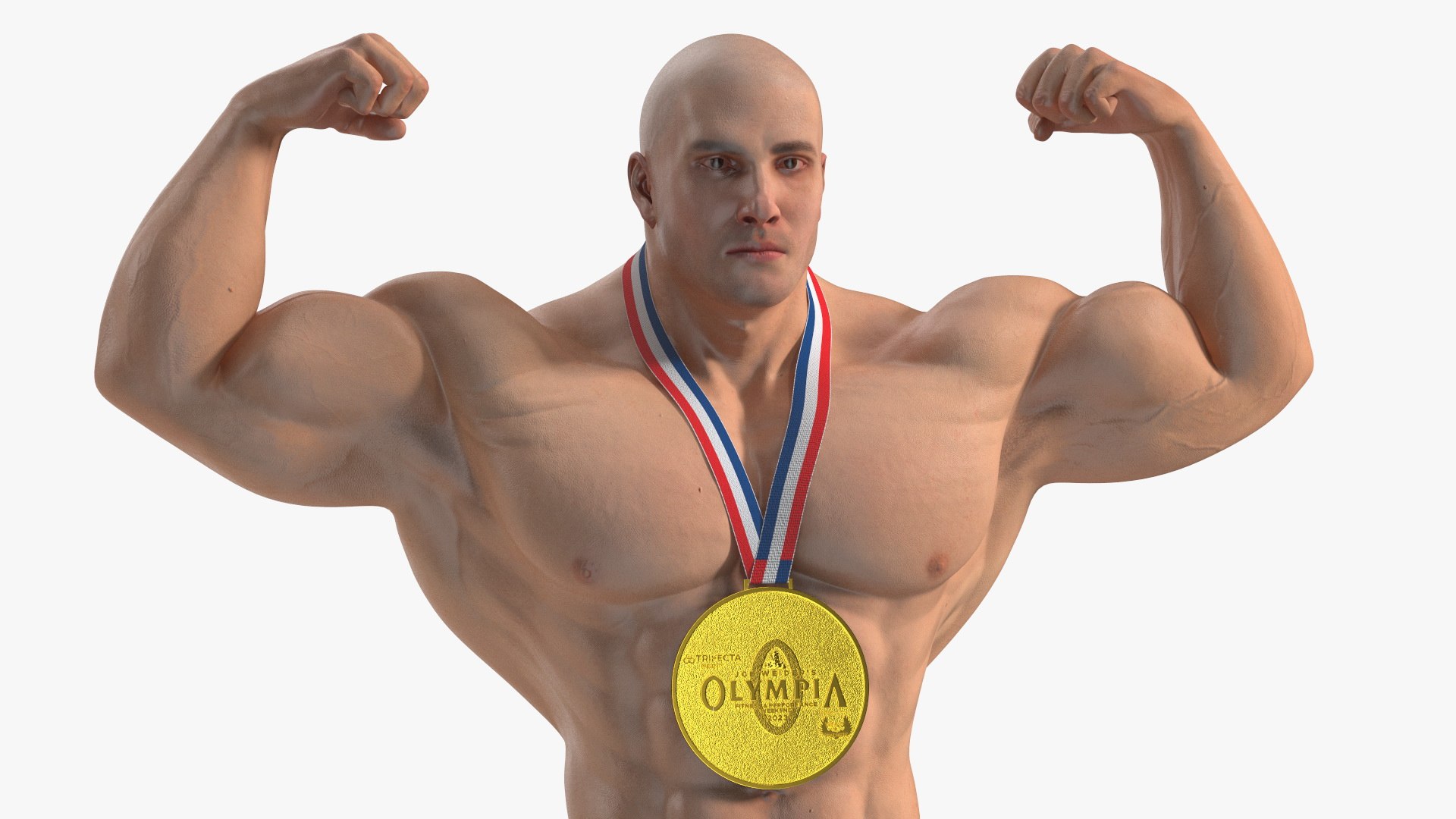 Champion Bodybuilder Man Winner Pose 3D Model - TurboSquid 2049513