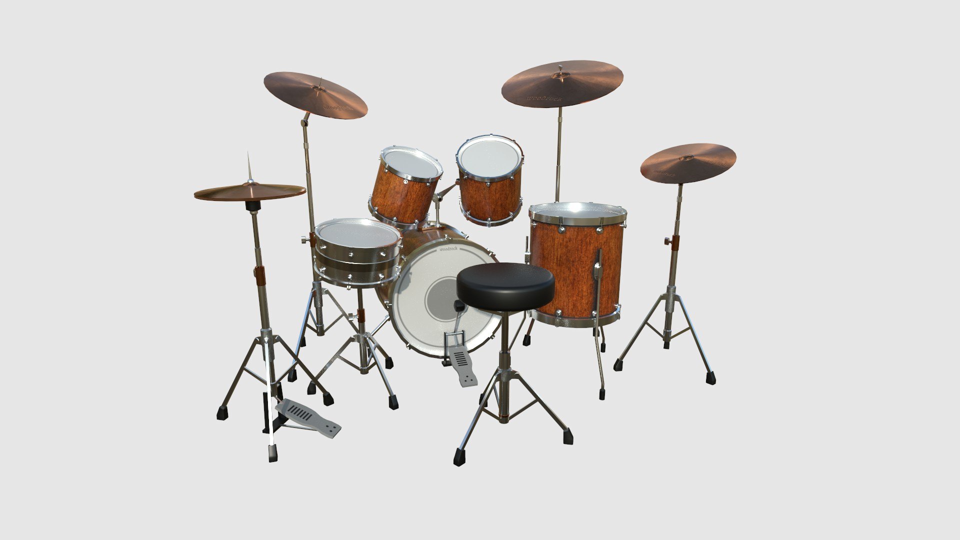 Drum 04 Dark Wood - Drumming Music Instrument Design 3D model ...