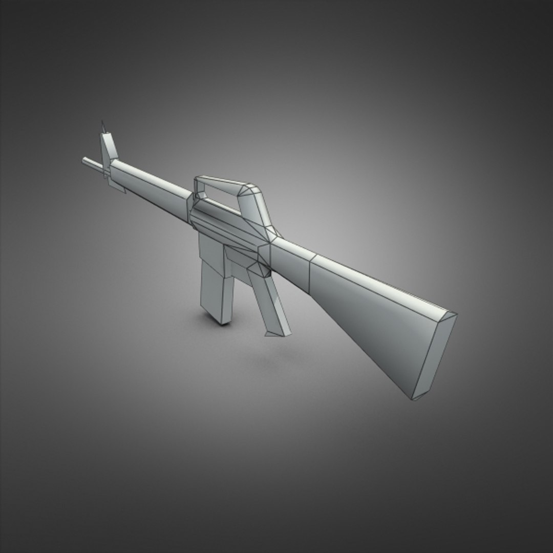 3d M16 Rifle Model