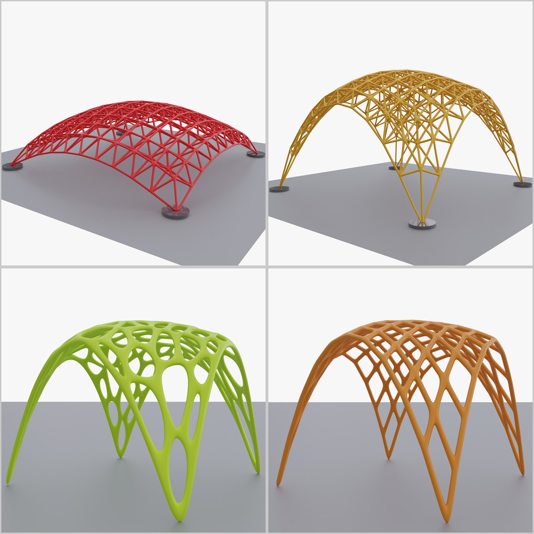 3D Arched Vault Structures Set Model - TurboSquid 2388435