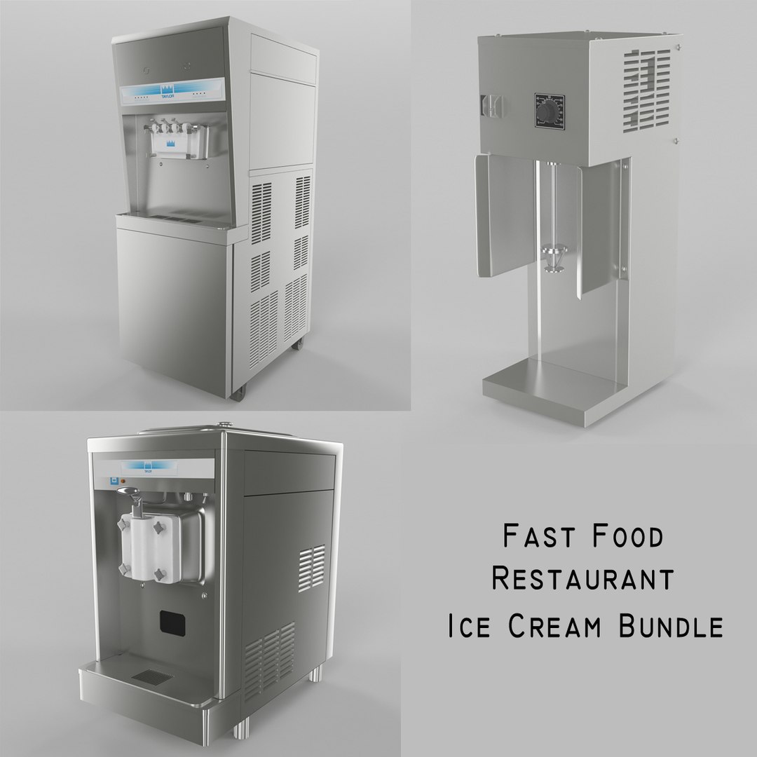 3d Set Ice Cream Model