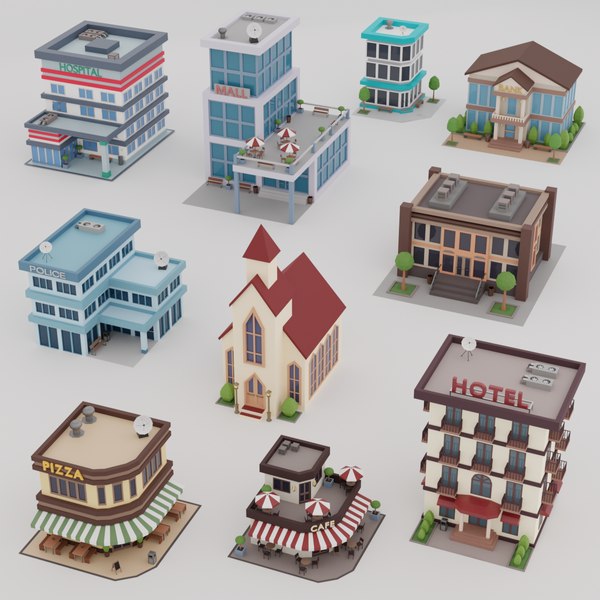Cartoon Building 3D Models for Download | TurboSquid