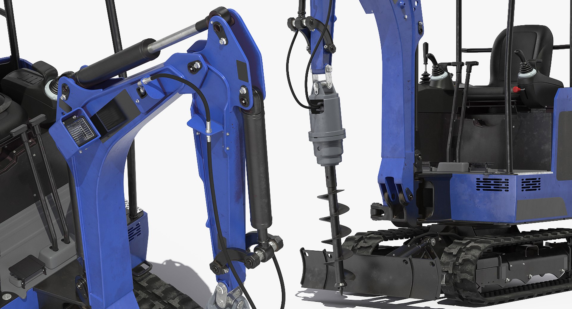 Mini Excavator Earth Drill Model - TurboSquid 1380964