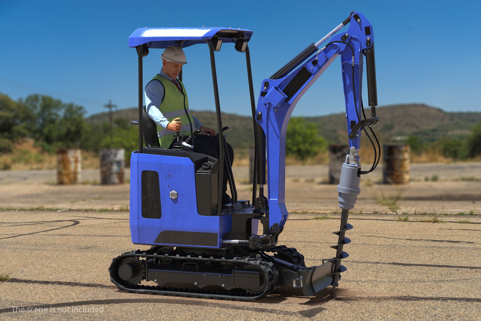 Mini Excavator Earth Drill Model - TurboSquid 1380964