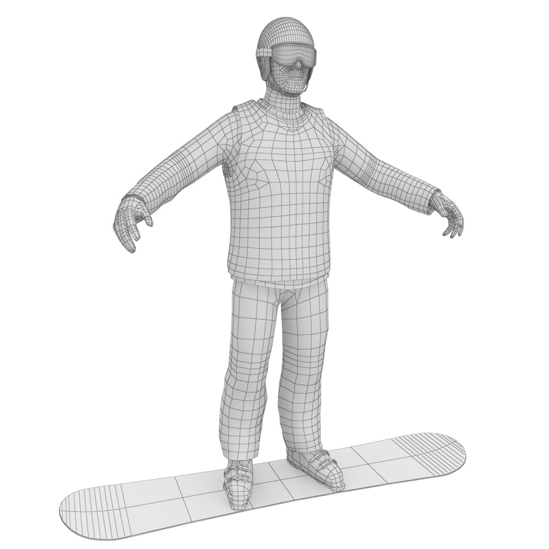 Snowboarder Man Board 3D Model - TurboSquid 1284225