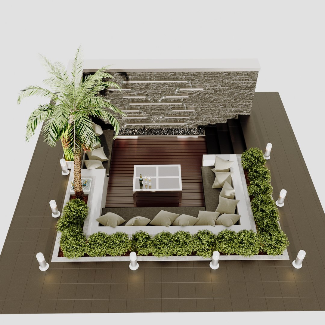 3D Contemporary Patio Model - TurboSquid 1215320