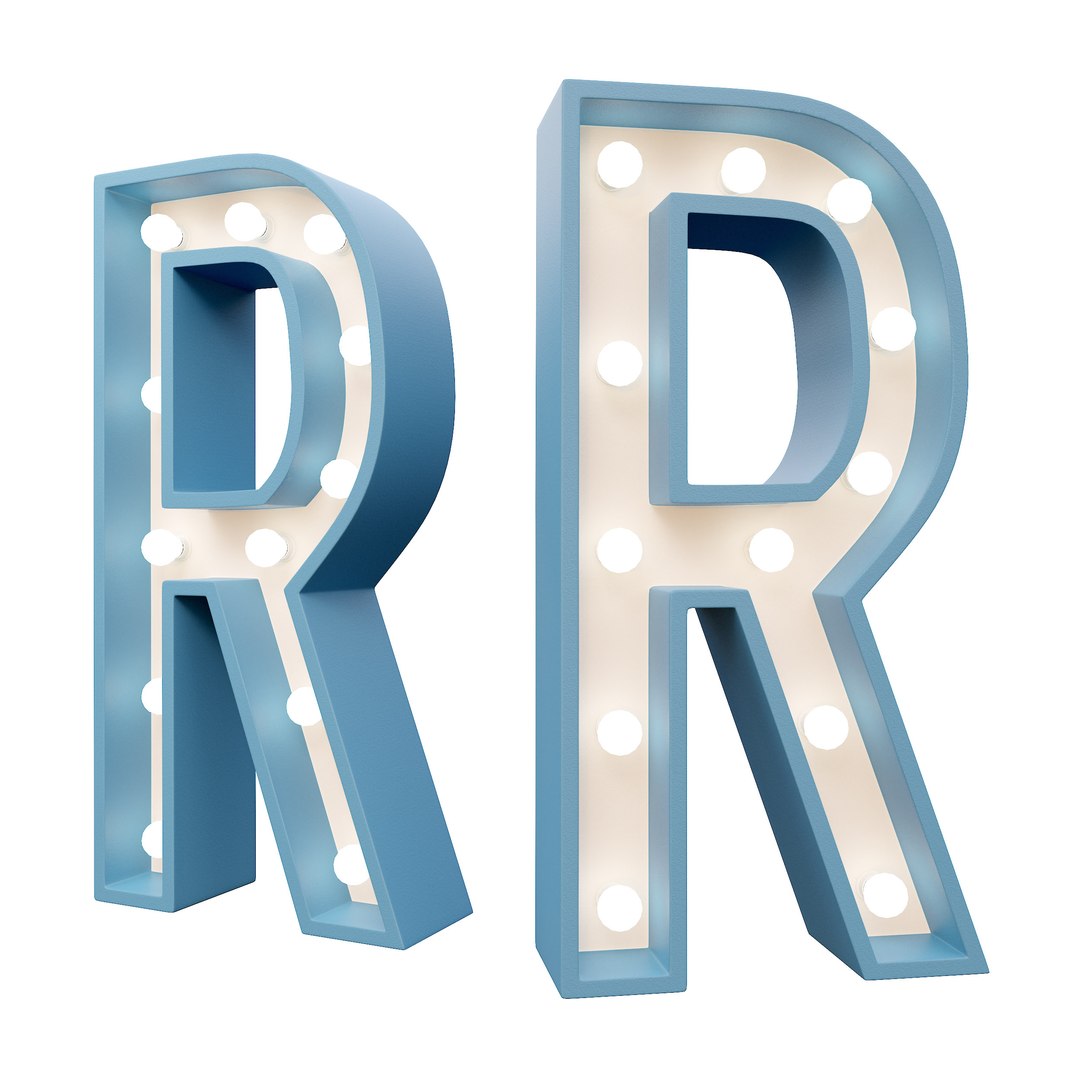 3D Marquee Letter R Led Glow Sign - TurboSquid 1973883
