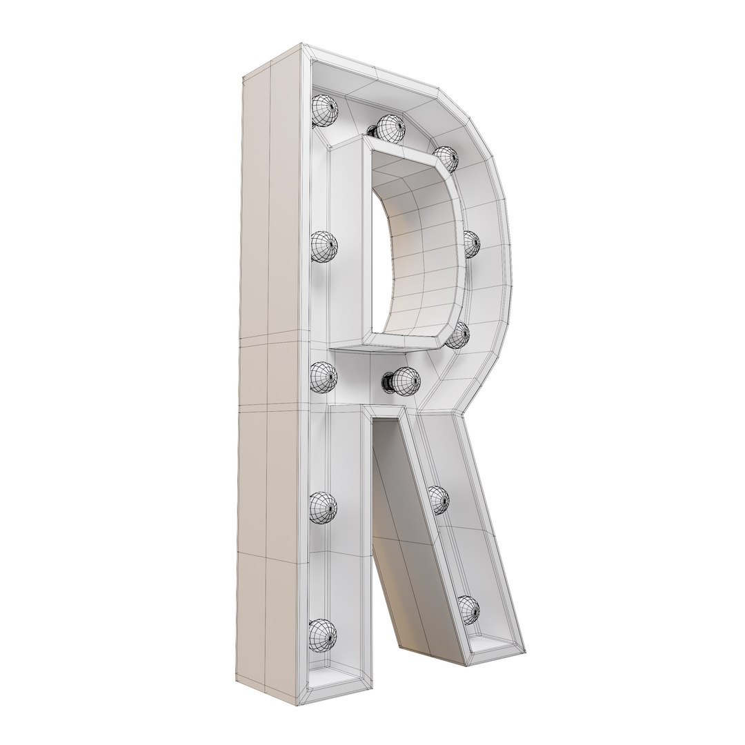 3D Marquee Letter R Led Glow Sign - TurboSquid 1973883