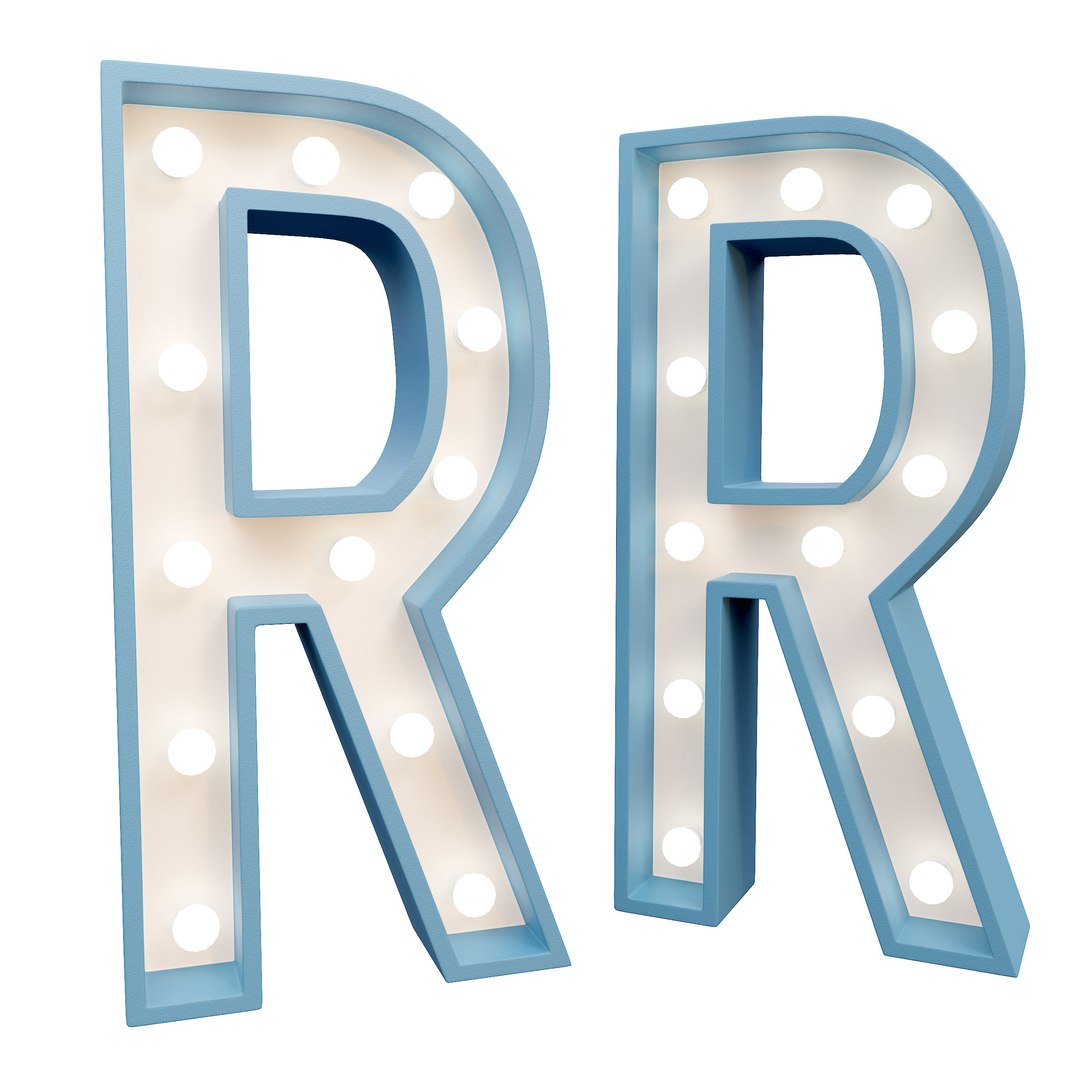 3D Marquee Letter R Led Glow Sign - TurboSquid 1973883