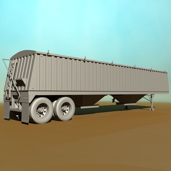3d grain semi trailer model
