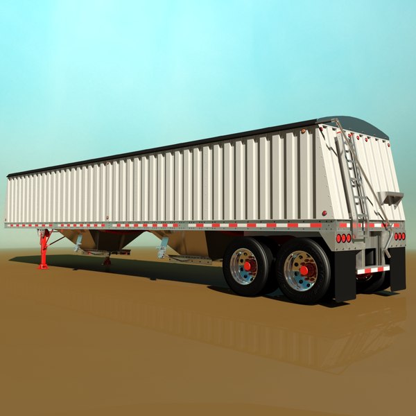 3d grain semi trailer model