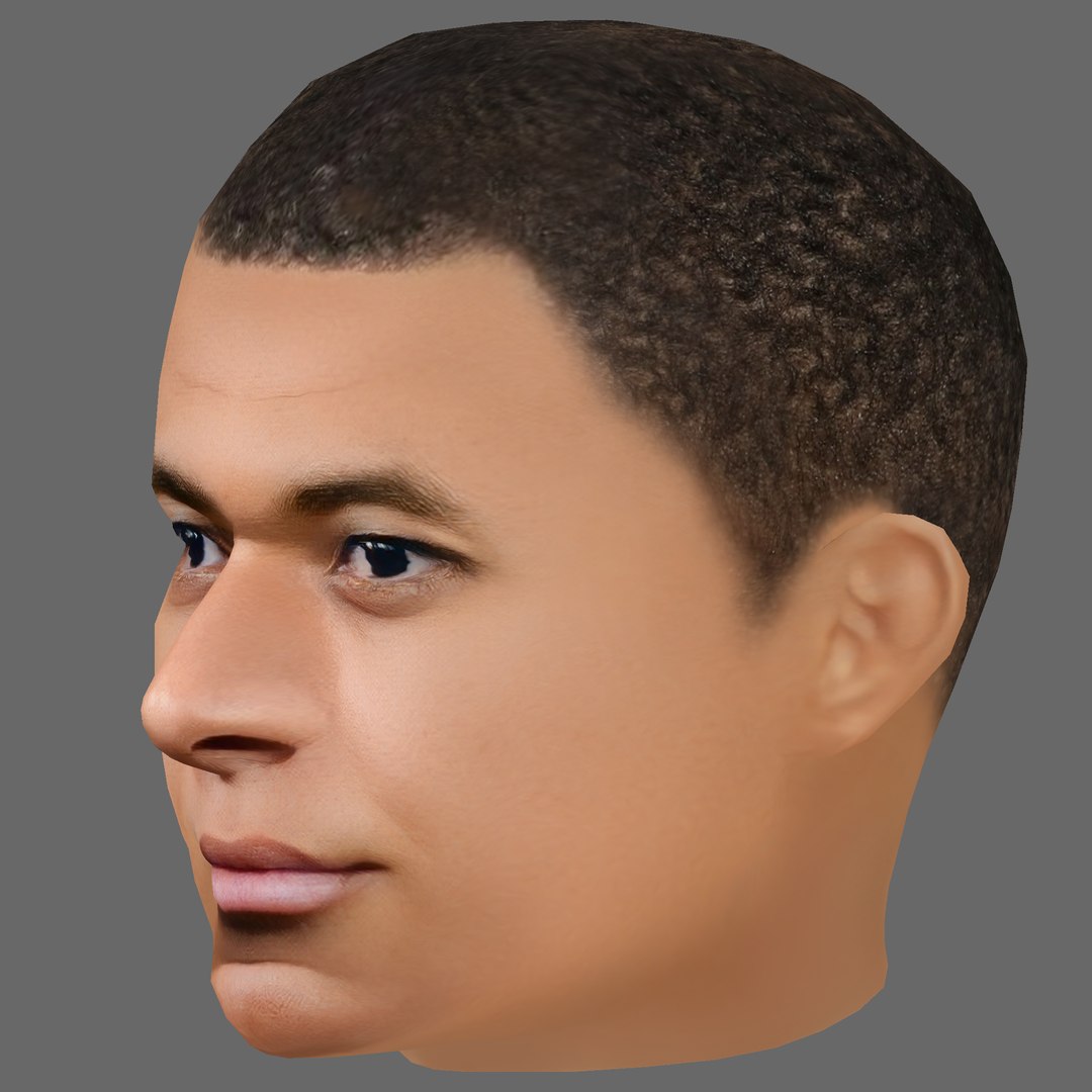 Kylian Mbappe HeadV2 - Low Poly Head For Game 3D - TurboSquid 2217968