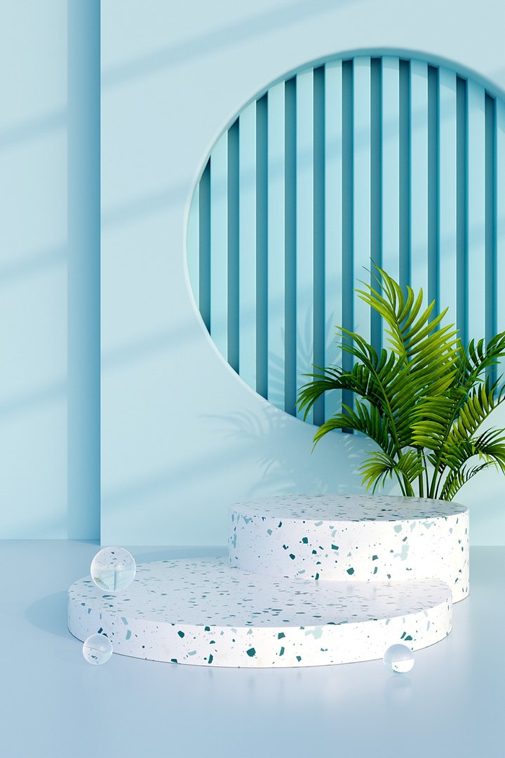 3D C4D light cyan circular - TurboSquid 2090223