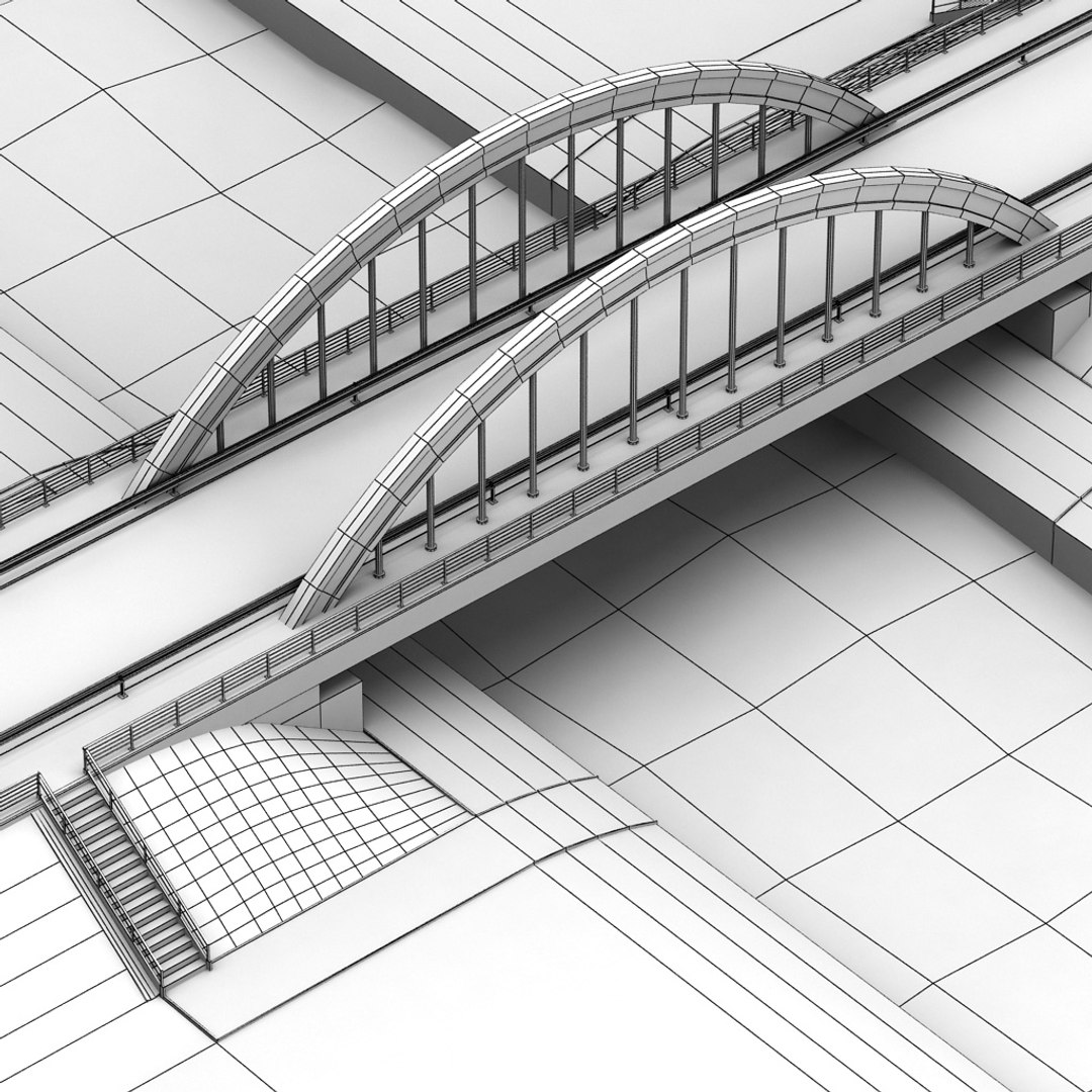 3d model of arch bridge