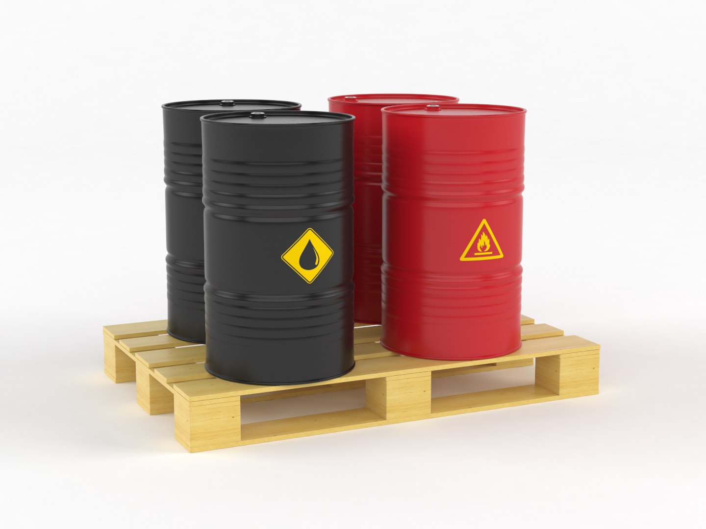 3D Steel Barrel Pallet - TurboSquid 1567056