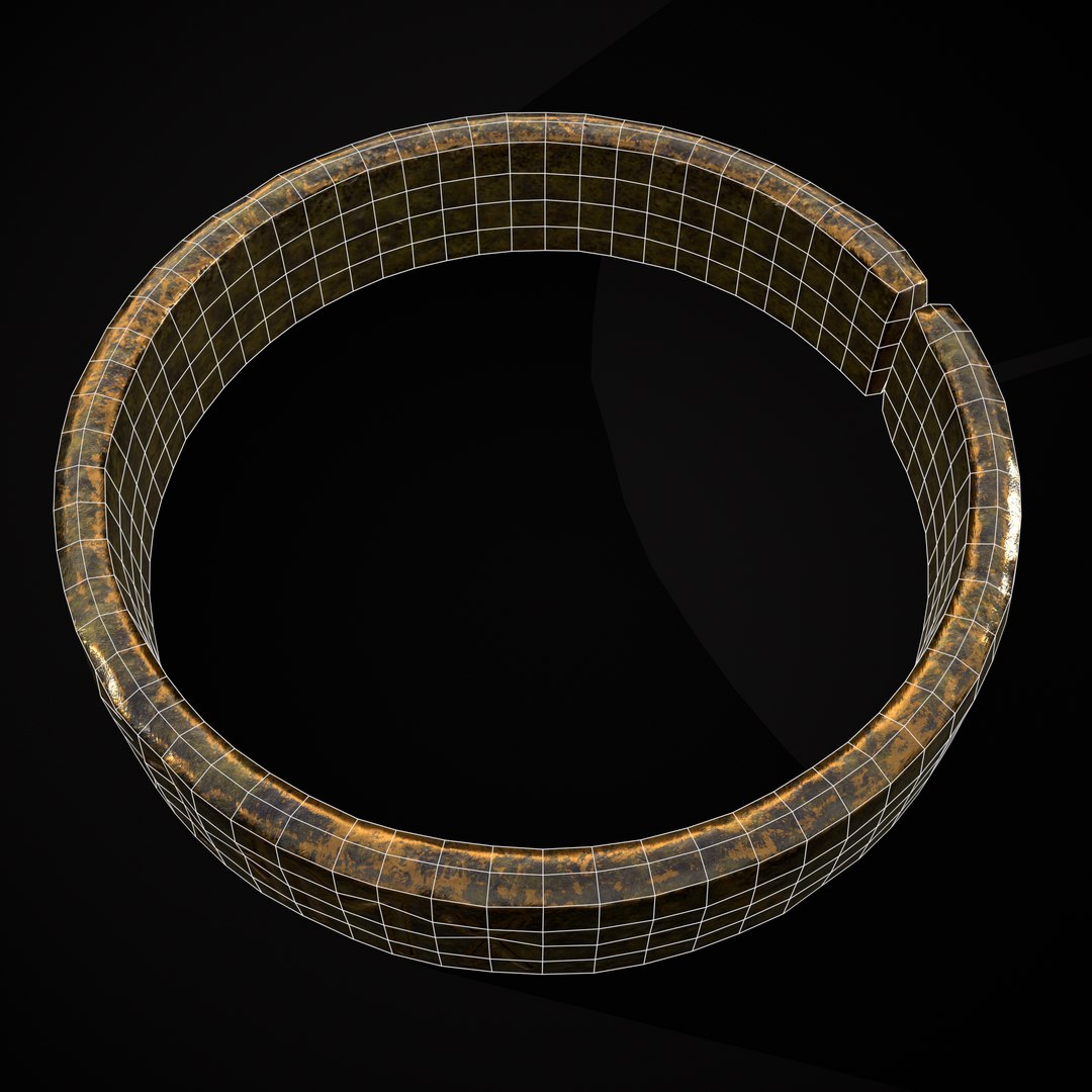 3D Gold Viking Rune Ring model - TurboSquid 2078285