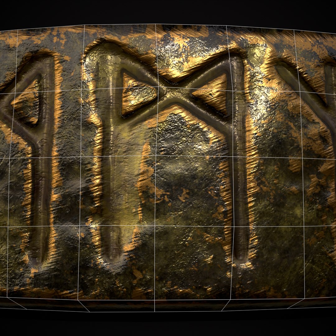 3D Gold Viking Rune Ring Model - TurboSquid 2078285