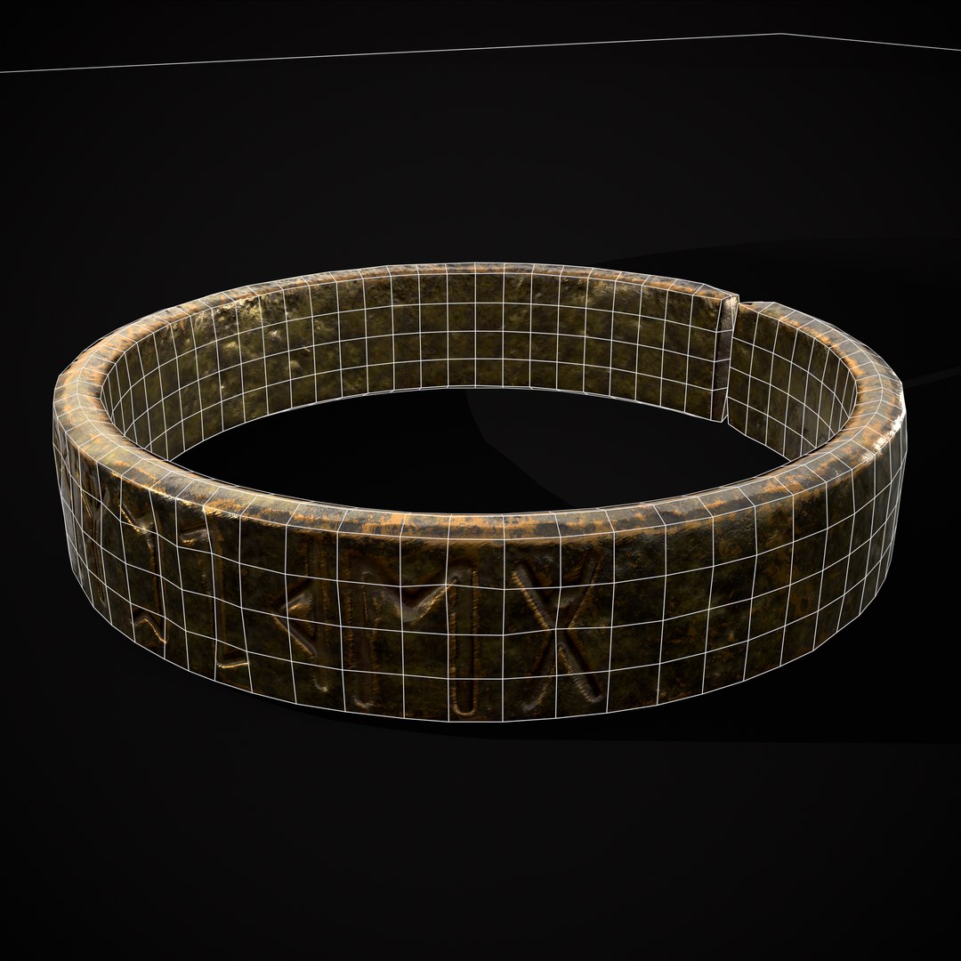3D Gold Viking Rune Ring model - TurboSquid 2078285