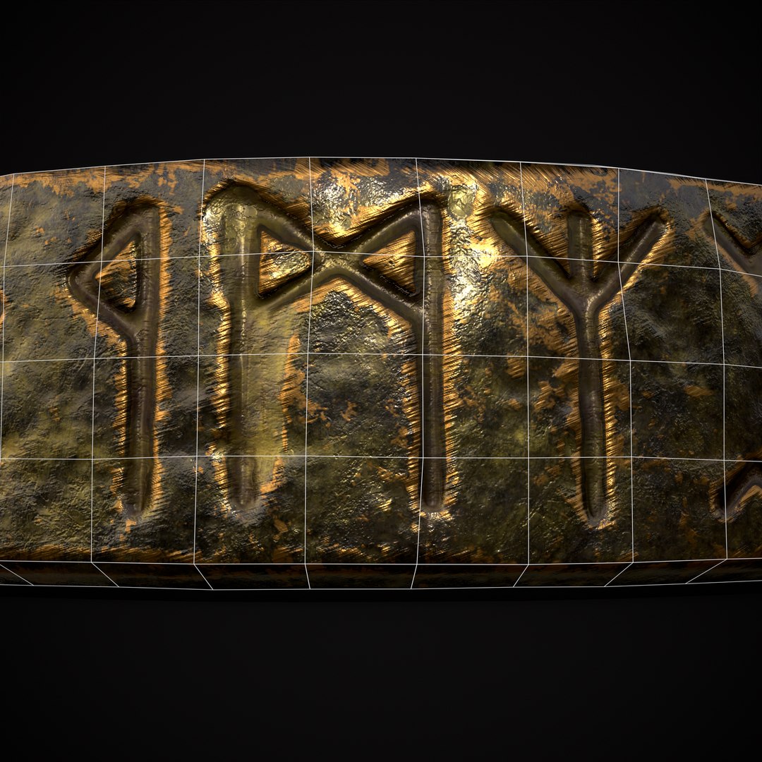 3D Gold Viking Rune Ring Model - TurboSquid 2078285