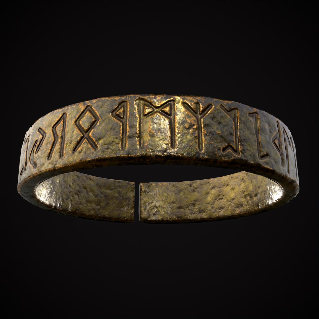 3D Gold Viking Rune Ring Model - TurboSquid 2078285