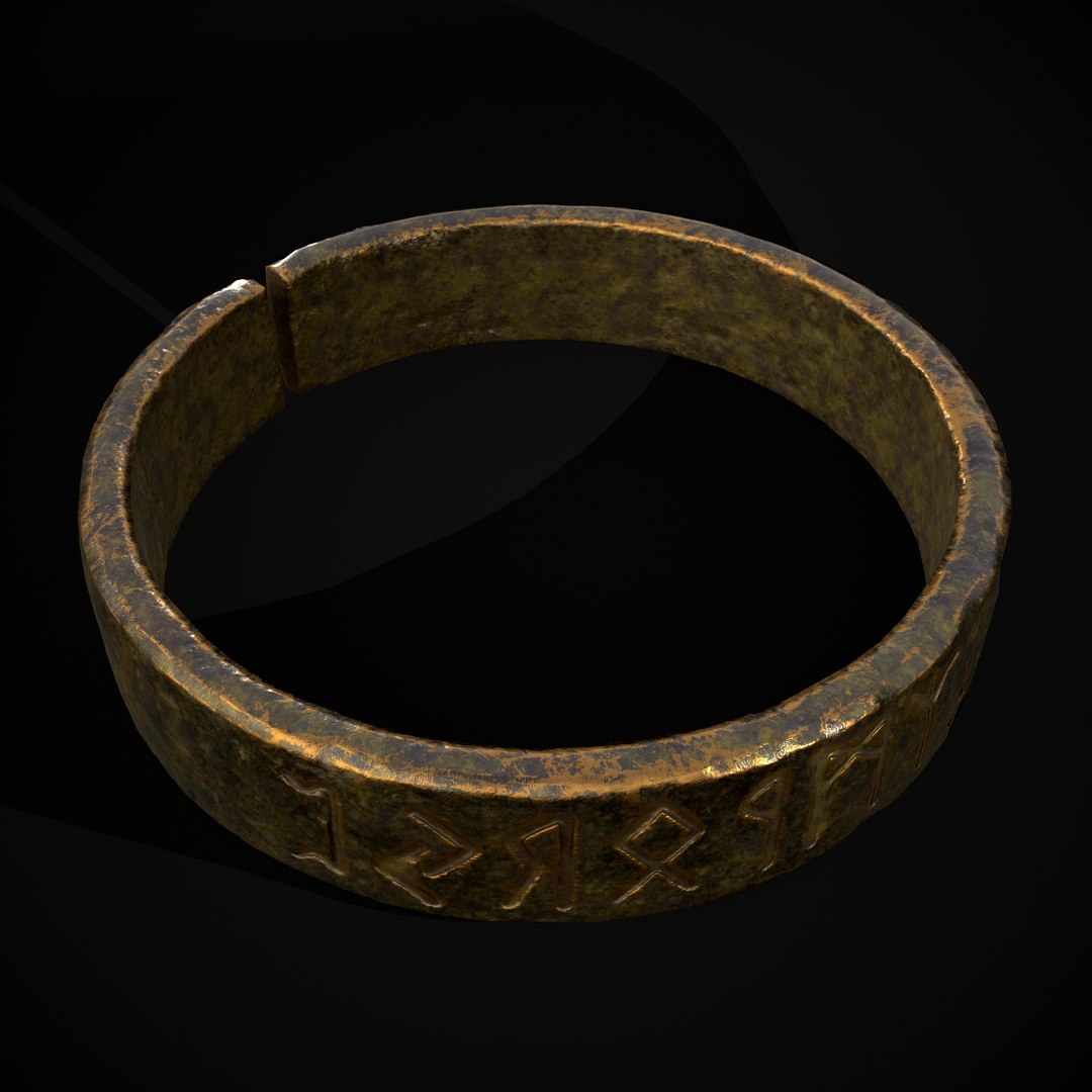 3D Gold Viking Rune Ring Model - TurboSquid 2078285