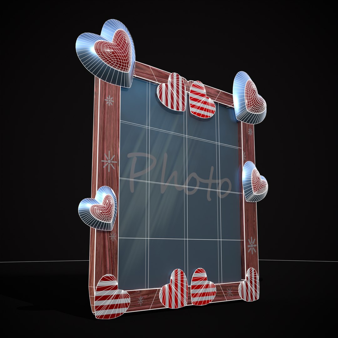 Valentines Hearts Picture Frame 3D model - TurboSquid 2063970