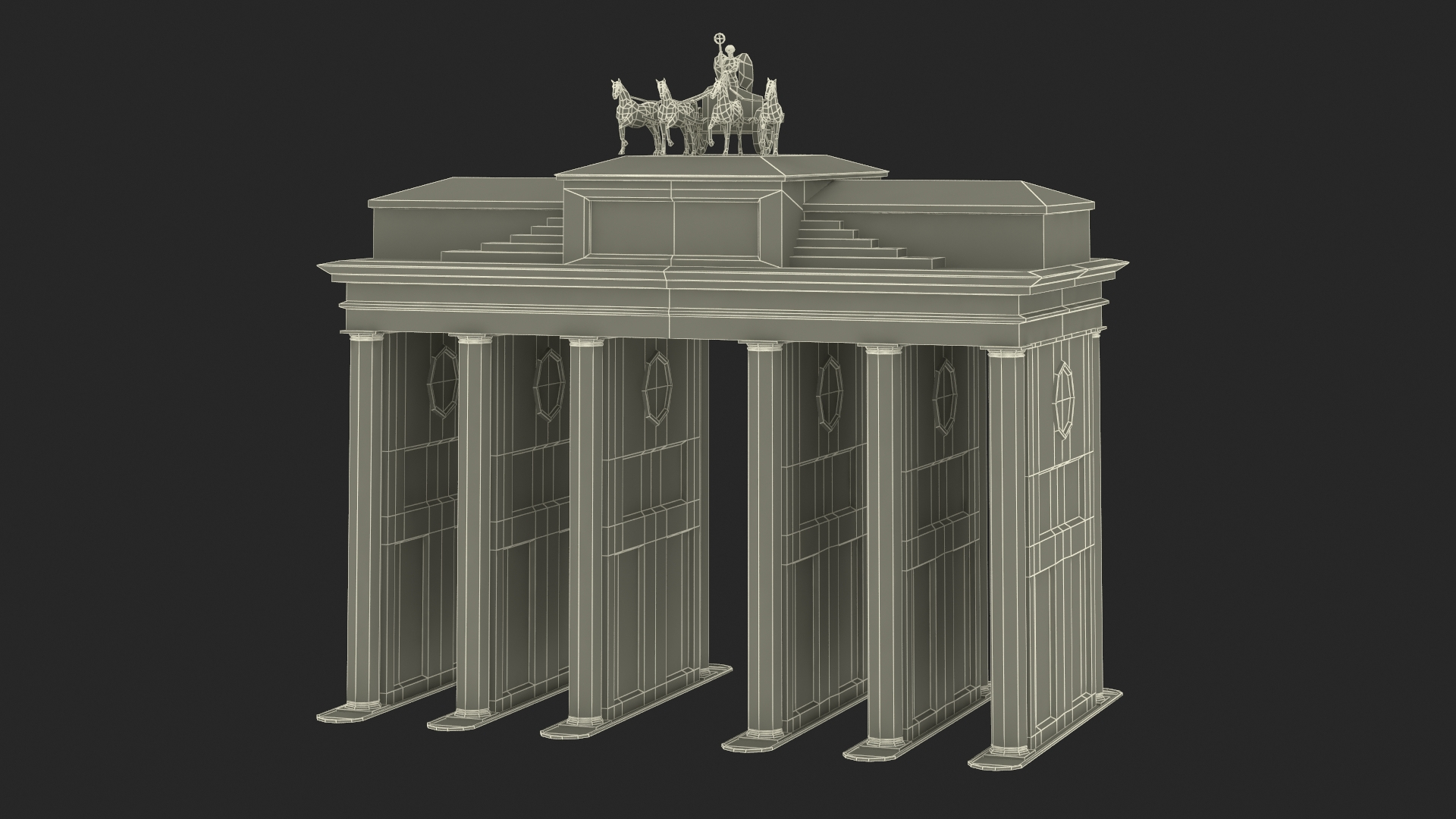 Low Poly Cartoon Model Brandenburg Gate 3D - TurboSquid 2383151