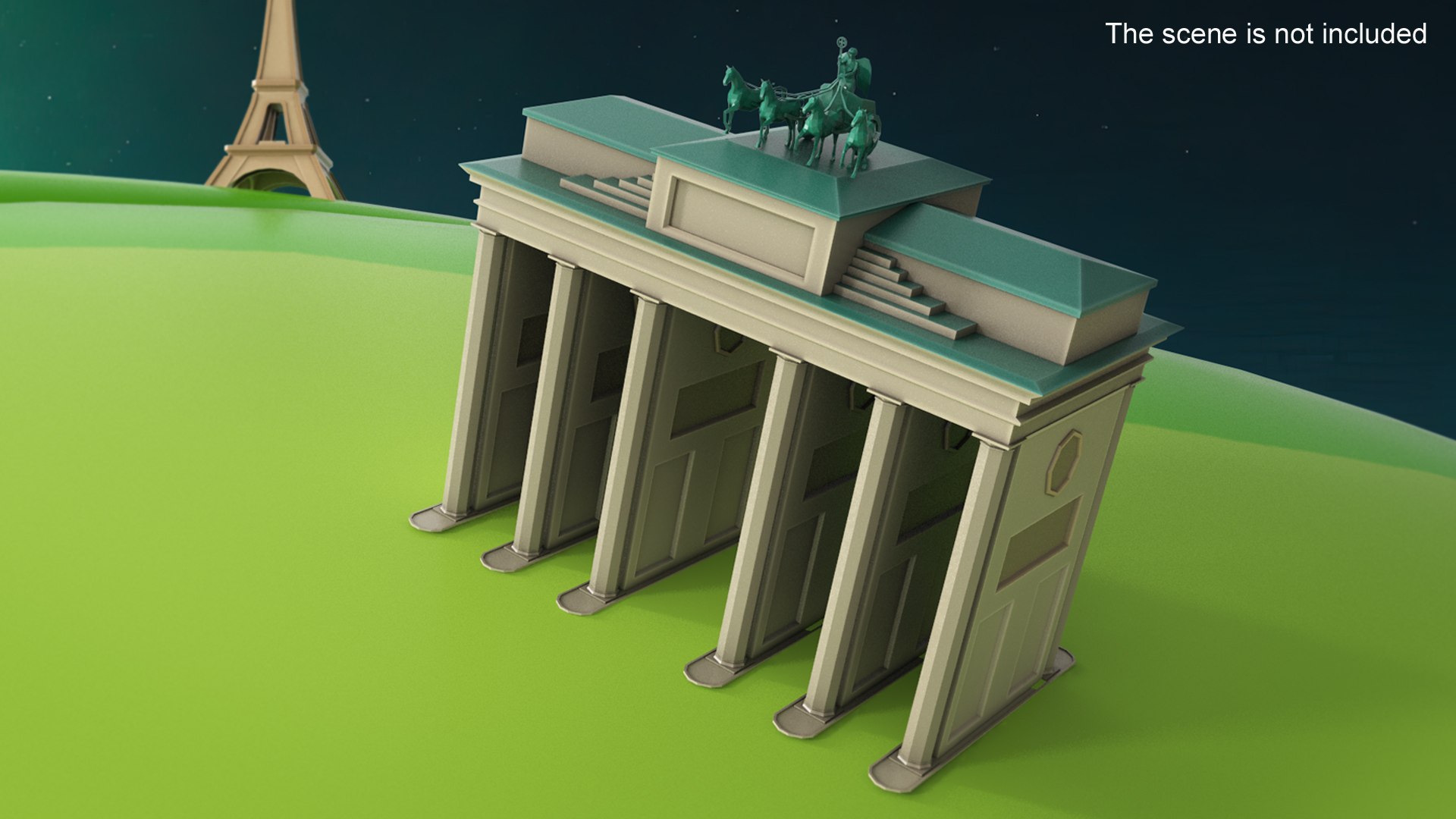 Low Poly Cartoon Model Brandenburg Gate 3D - TurboSquid 2383151