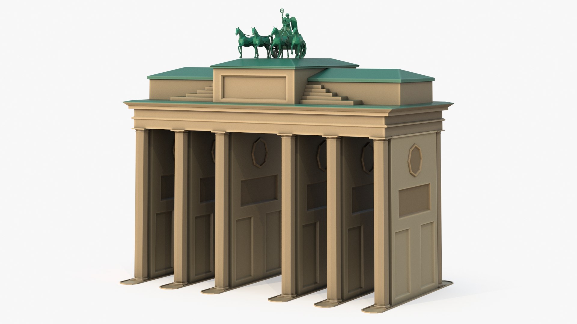 Low Poly Cartoon Model Brandenburg Gate 3D - TurboSquid 2383151