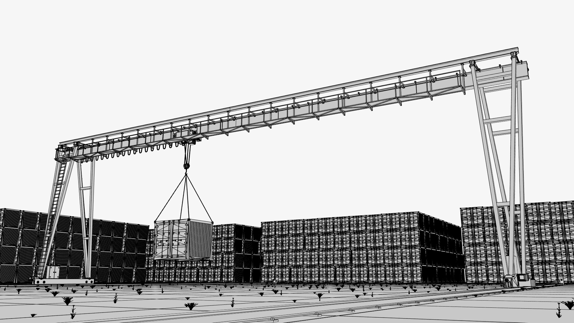 3D Gantry Crane model - TurboSquid 1822449