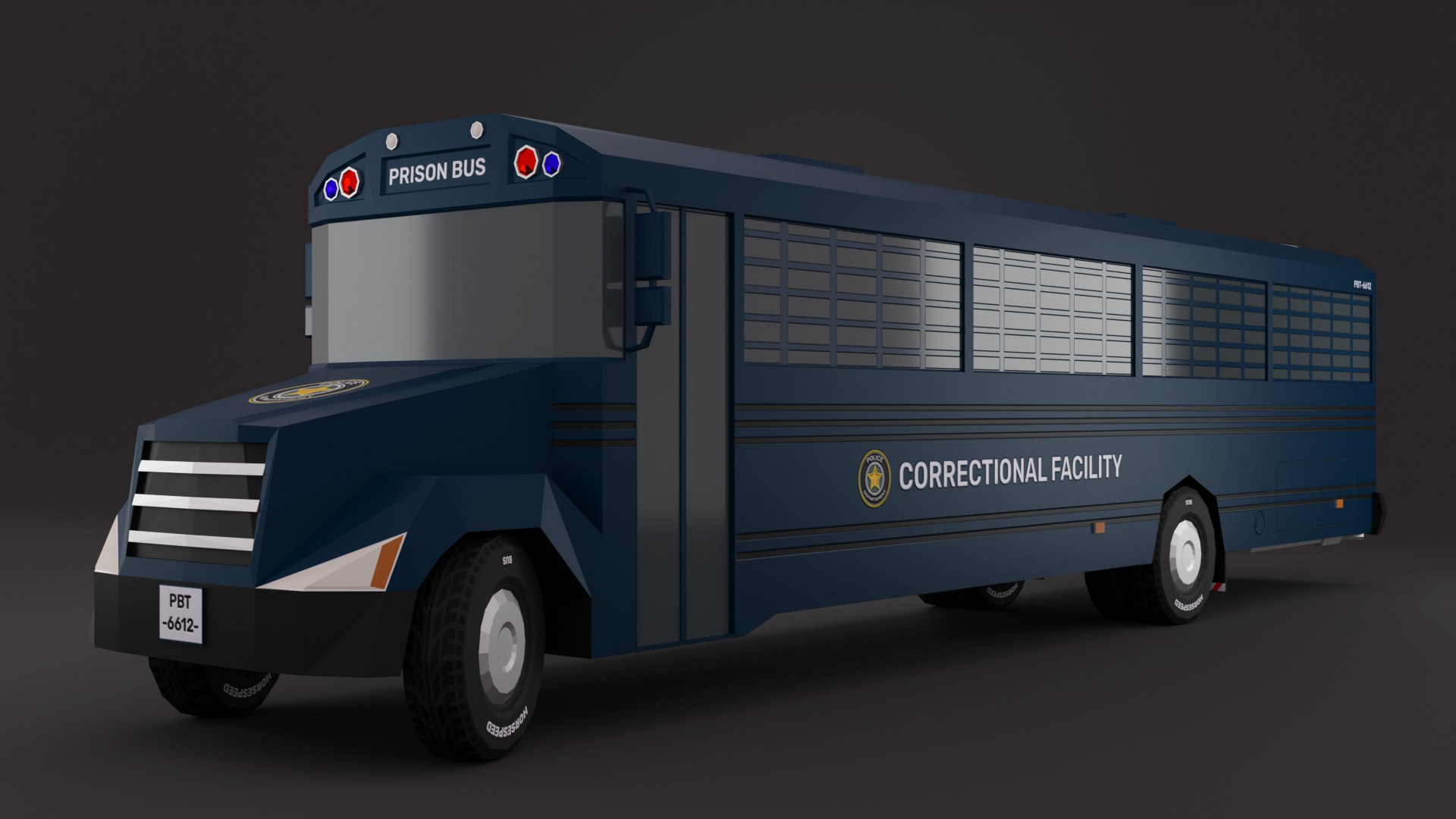 Police Correctional Bus Facility LowPoly 3D Model - TurboSquid 2083405