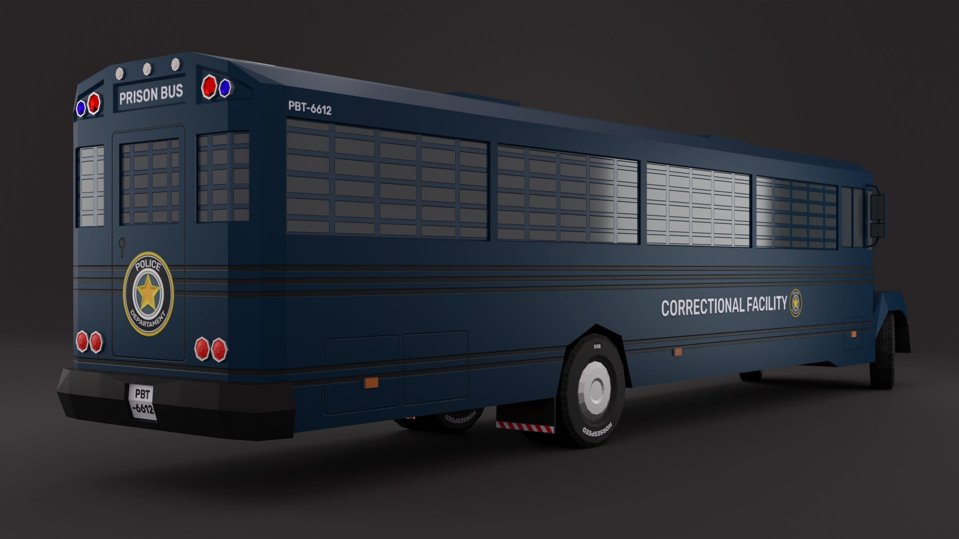 Police Correctional Bus Facility LowPoly 3D Model - TurboSquid 2083405
