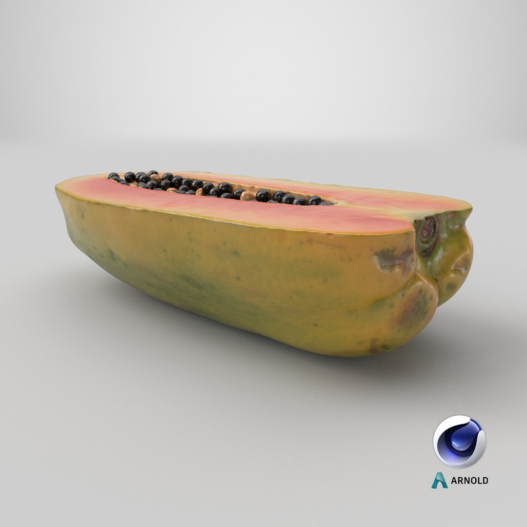 Papaya Half Model - TurboSquid 2119688
