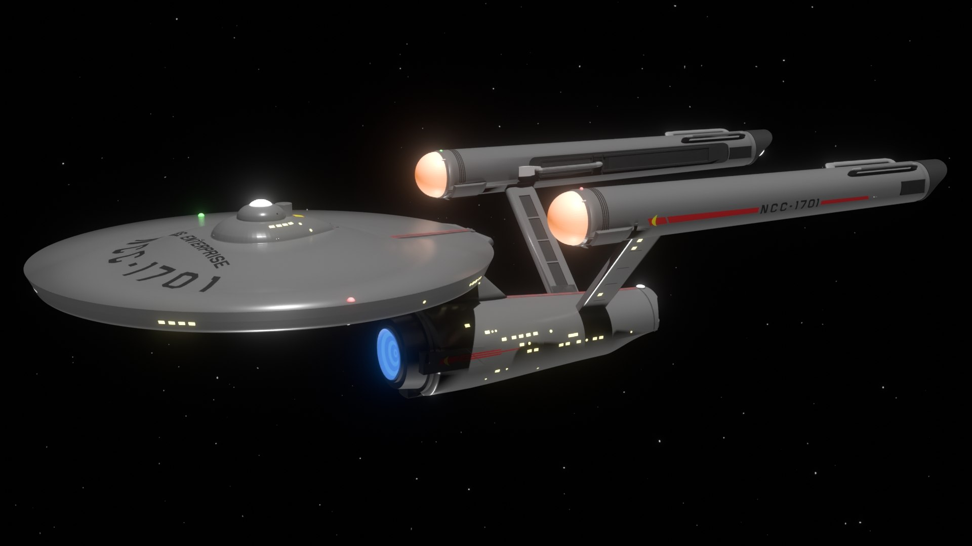 The USS Enterprise from the Original Television Series - With subtle ...