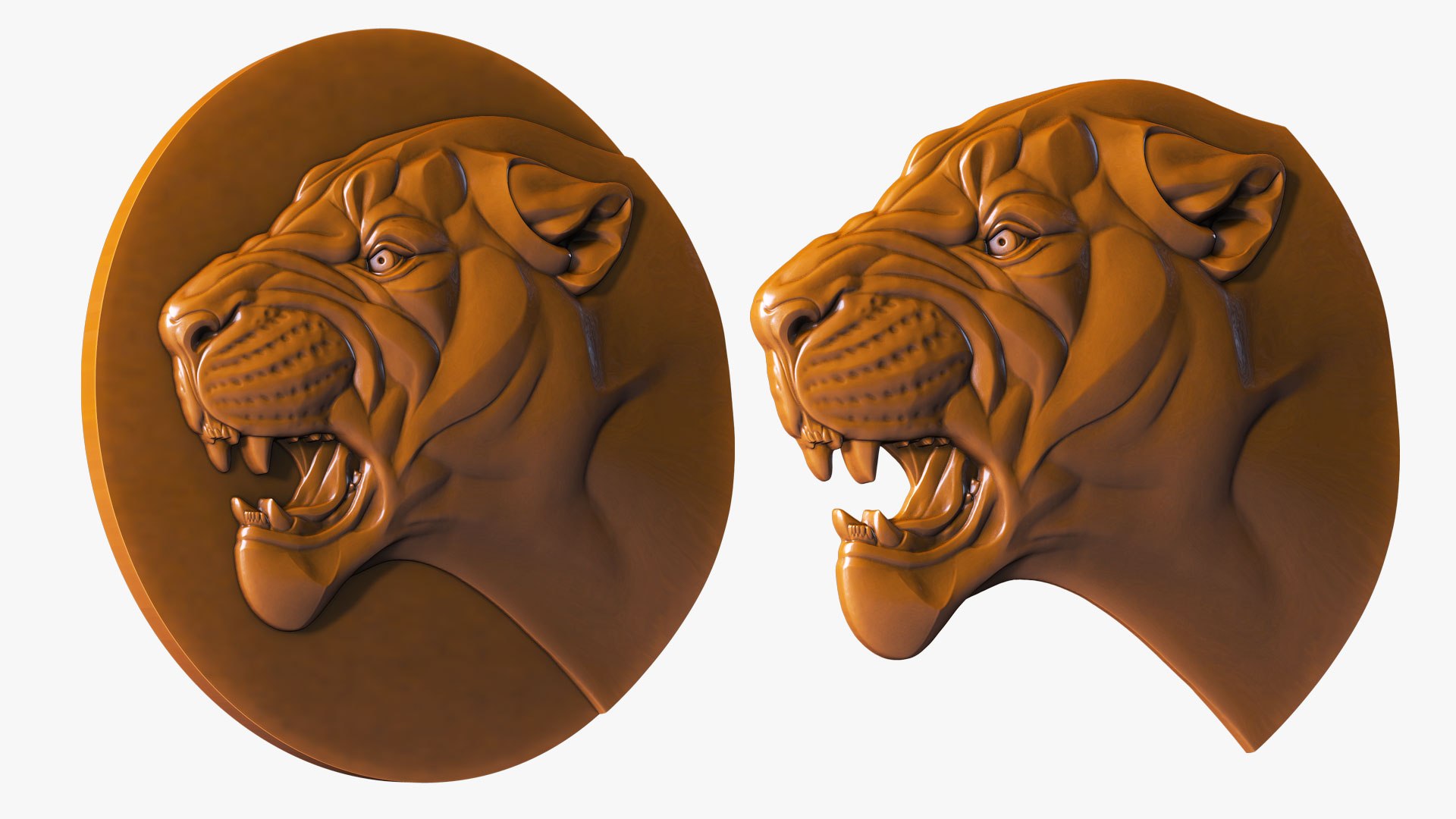 Angry Lioness Panther Head Bas-Relief 3D Model - TurboSquid 1897117